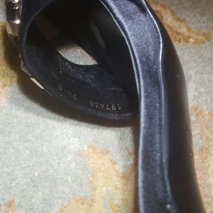Gucci | Shoes | Gucci Sand Tess S Cuoio Raso Seta Nero 60 | Poshmark